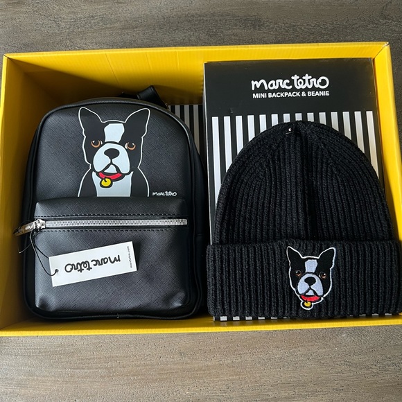 Marc Tetro | Bags | New Marc Tetro Boston Terrier Backpack Beanie Gift ...